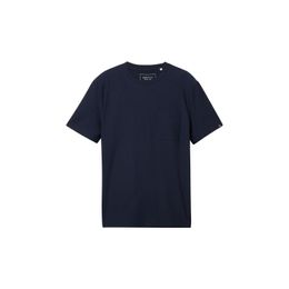 Tom Tailor Denim Herren T-Shirt mit Brusttasche, blau, Uni, Gr. L