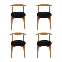 JVmoebel Stuhl Modern Esszimmer Holz 4x Stühle Braun Ohne Armlehne Design