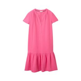 Tom Tailor Damen Musselin Kleid, rosa, Uni, Gr. 36