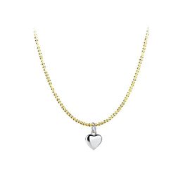 ROUGEMONT Silberkette Damen Trend Herz Halskette 925 Sterling Silber Halskette Bicolor