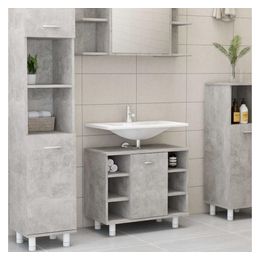 vidaXL Badmöbel-Set Badezimmerschrank Betongrau 60x32x53