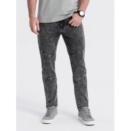 Ombre Slim-fit-Jeans Jeanshose für Herren mit Nähten an den Knien
