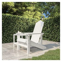 vidaXL Gartenstuhl Adirondack-Gartenstuhl HDPE Weiß