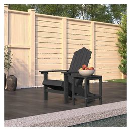 vidaXL Gartenstuhl Adirondack-Gartenstuhl mit Tisch HDPE Anthrazit