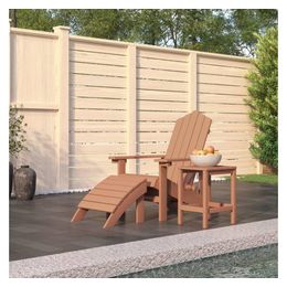 vidaXL Gartenstuhl Adirondack-Gartenstuhl mit Hocker & Tisch HDPE Braun