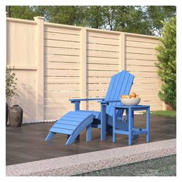 vidaXL Gartenstuhl Adirondack-Gartenstuhl mit Hocker & Tisch HDPE Aquamarin