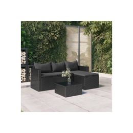 vidaXL Gartenlounge-Set, schwarz