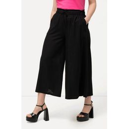 Ulla Popken Schlupfhose Culotte Rose Leinenmix weites Bein Elastikbund