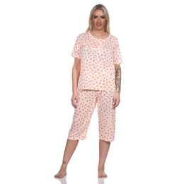 EloModa Pyjama Damen Pyjama 3/4 Hose & Shirt mit Blumenmuster; Gr. M L XL 2XL (2 tlg)