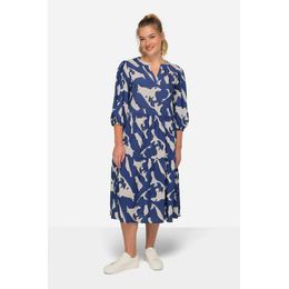 Laurasøn Sommerkleid Kleid A-Line allover Print Tunika-Ausschnitt