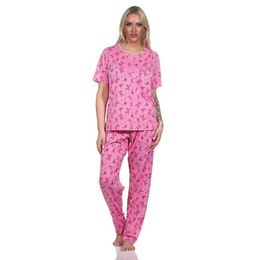 EloModa Pyjama Damen Pyjama lange-hose mit kurzarm-Shirt Schlafanzug; Gr. M L XL 2XL (2 tlg)