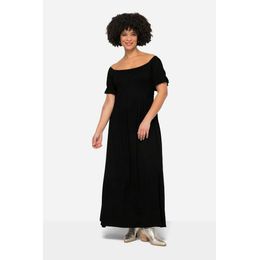 Angel of Style Jerseykleid Jersey-Midikleid Carree-Ausschnitt gesmokte Büste