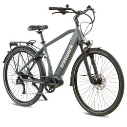 Tretwerk Sonic Pedelec 28 Zoll E Bike Trekkingrad 160 - 180 cm Elektrofahrrad Trekking 8 G&auml;nge gr&uuml;n