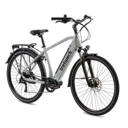 Tretwerk Sonic Pedelec 28 Zoll E Bike Trekkingrad 160 - 180 cm Elektrofahrrad Trekking 8 G&auml;nge grau
