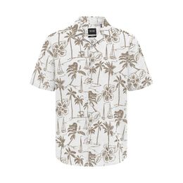 Only & Sons ONLY & SONS Kurzarmhemd Tropisches Hemd mit Sommer Design Bequemes Casual Shirt 7402 in Weiß