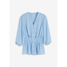 bonprix Satin-Bluse mit Smock-Detail