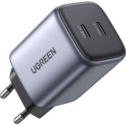 UGREEN Nexode 45W Dual USB-C Port Ladegerät Smartphone-Ladegerät, grau|schwarz