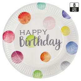 SONSTIGE Pappteller-Set HAPPY BIRTHDAY