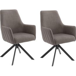 4-Fußstuhl MCA furniture "Reynosa" Stühle Gr. B/H/T: 60 cm x 92 cm x 65 cm, 2 St., Metall, braun (cappuccino, schwarz matt lackiert) 4-Fuß-Stühle