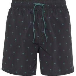 s.Oliver Badehshorts "Palmera ", Gummibund, Palmen-Print, für Herren, grau, XXL