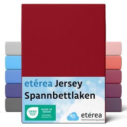 Etérea - Comfort Jersey Spannbettlaken Kirsche 180x200 cm - 200x200 cm - Kirsche