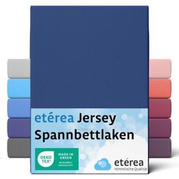 Etérea - Comfort Jersey Spannbettlaken Marine 180x200 cm - 200x200 cm - Marine