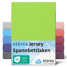 Comfort Jersey Spannbettlaken Apfelgruen 90x200 cm - 100x200 cm - Apfelgruen - Etérea