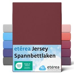 Etérea - Comfort Jersey Spannbettlaken Bordeaux 180x200 cm - 200x200 cm - Bordeaux