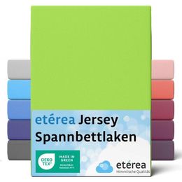 Etérea - Comfort Jersey Spannbettlaken Apfelgruen 180x200 cm - 200x200 cm - Apfelgruen