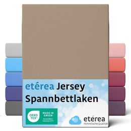 Etérea - Comfort Jersey Spannbettlaken Taupe 180x200 cm - 200x200 cm - Taupe