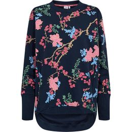 Nümph Nümph Sweatshirt, Baumwolle, floral, für Damen, blau, XS