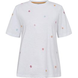 Nümph Nümph T-Shirt, Baumwolle, floral, für Damen, weiß, L