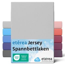 Etérea - Comfort Jersey Spannbettlaken Silber 180x200 cm - 200x200 cm - Silber