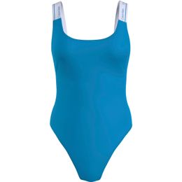 Badeanzug Calvin Klein Swimwear "ONE PIECE-RP" Gr. L (40), N-Gr, blau (malibu blue) Damen Badeanzüge Ocean Blue