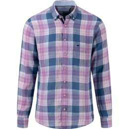 Fynch-Hatton® Freizeithemd, Leinen, 1/1 Arm, Button-Down-Kragen, für Herren, lila, M