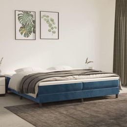 MAISONCHIC Boxspringbett Doppelbett Bett für Schlafzimmer Dunkelblau 200x200 cm Samt DE94755