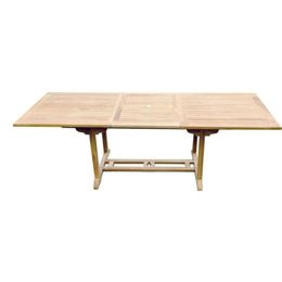 Ausziehbarer rechteckiger Gartentisch aus Teakholz für 10 Personen kajang - Holz