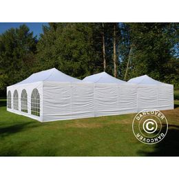 Dancover Faltzelt Faltpavillon Wasserdicht FleXtents® Steel 12x8m Weiß, inkl. 8 Seitenwände - Weiß