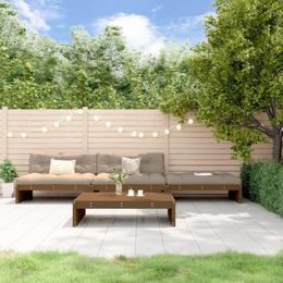 MAISONCHIC - 4-tlg. Garten-Lounge-Set, Gartenmöbel-Set, Sitzgruppe Gartenset mit Kissen Honigbraun Massivholz LLOAQ866271
