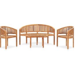 4-tlg. Garten-Lounge-Set,Gartenmöbel-Set Massivholz Teak vidaXL