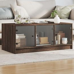 Bonnevie - Couchtisch mit Glastüren Braun Eichen-Optik 102x50x42 cm vidaXL724635