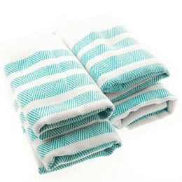 Turquoise Home 4er Pack Pestemal Küchetuch Handtuch 50x90cm Putztuch Badetuch Weiß-Blau