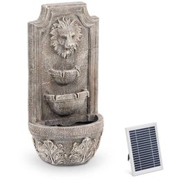 Hillvert - Solar Gartenbrunnen Solarbrunnen Zierbrunnen Löwenkopf Kaskade 3 Ebenen led