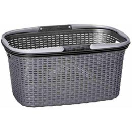 Wäschekorb Rattan-Design 32L 56x37x28cm Kunststoff Aufbewahrungkorb Einkaufskorb