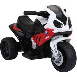 Elektro Kindermotorrad Kinderfahrzeug Lizensiert von bmw S1000RR Elektro-Dreirad mit Akku Stahl Rot 66 x 37 x 44 cm - Rot - HOMCOM