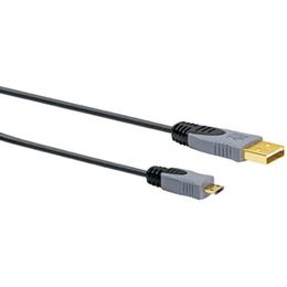MARKENLOS - schwaiger usb 2.0 a/usb 2.0 Micro-B 2m - usb Kabel (2 m, usb a, Micro-USB b, 2.0, Male Connector/Male Connector, Schwarz, Grau)
