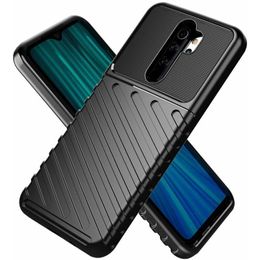 MARKENLOS Cofi1453® Hybrid Armor Etui SchutzHülle Thunder Case Bumper Cover Handyhülle Matt Hülle Robust Rutschfest kompatibel mit Xiaomi Redmi 9