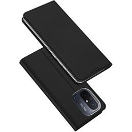 MARKENLOS Skin Pro Hülle kompatibel mit Xiaomi Redmi 12C/11A/Poco C55 Flip Cover Card Wallet Stand Schwarz