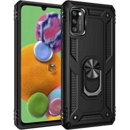 MARKENLOS Cofi1453® Silikon tpu Slim Case mit 360 Grad Ring Ständer Schutzhülle Kickstand Handyhülle Magnetische Autohalterung kompatibel mit iPhone 7 Schwarz