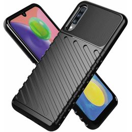 MARKENLOS Cofi1453® Hybrid Armor Etui SchutzHülle Thunder Case Bumper Cover Handyhülle Matt Hülle Robust Rutschfest kompatibel mit Samsung Galaxy A70 (A705F)